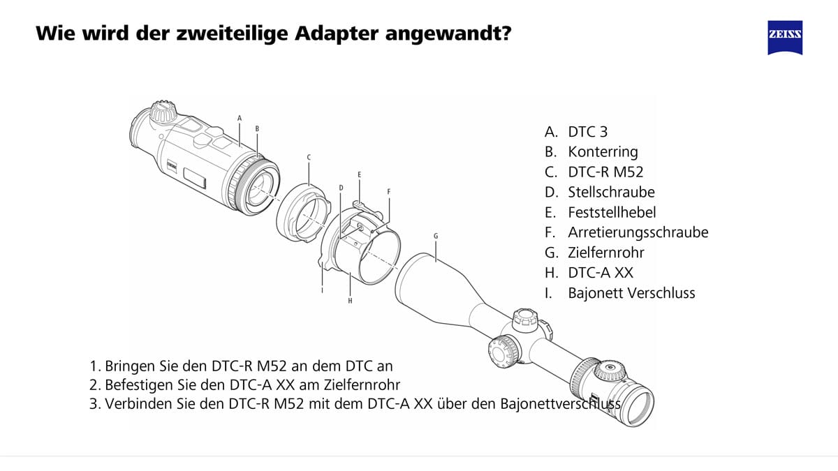 ZEISS DTC 3 Serie Wärmebildvorsatz. DTC 3 / 25 und 3 / 38